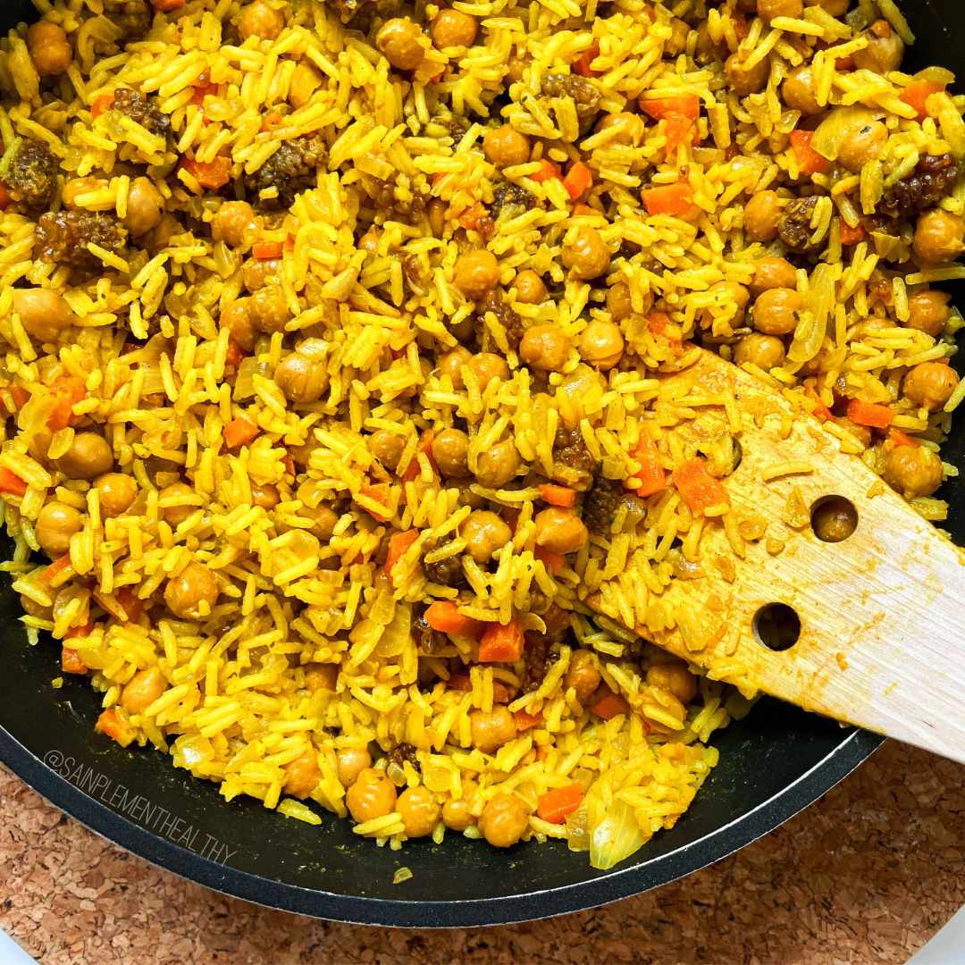 Riz aux pois chiches végétarien - Sainplement Healthy